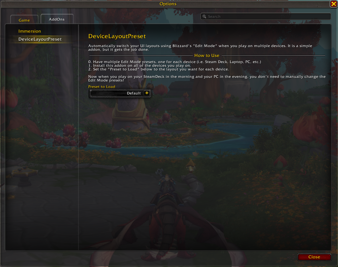 DeviceLayoutPreset : Utility Mods : World of Warcraft AddOns