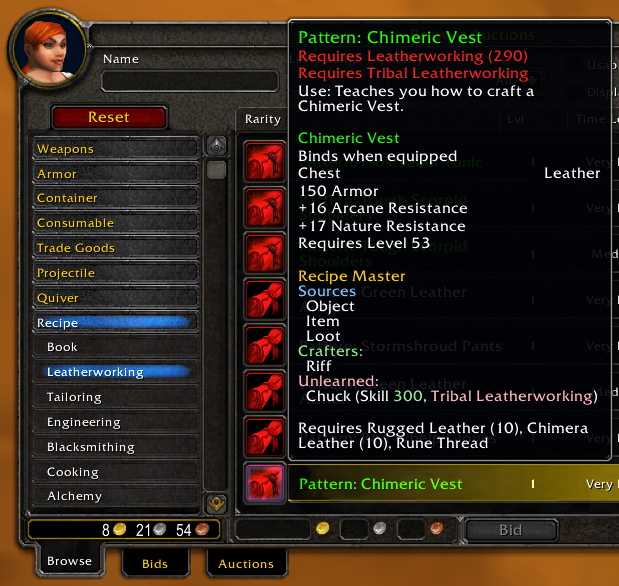 Recipe Master (Cataclysm) : Character Advancement : World of Warcraft ...