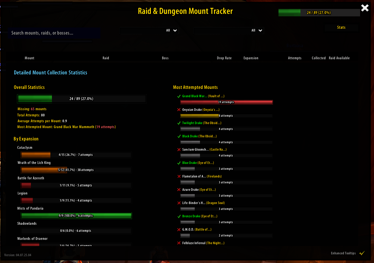 Raid & Dungeon Mount Collection Tracker Collector's Bounty Event ...