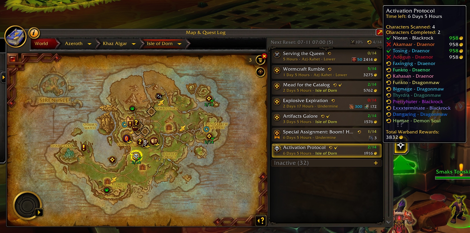 WarbandWorldQuest - Multi-character World Quests Tracker : Map, Coords ...