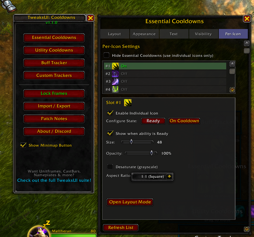 TweaksUI: Cooldowns : Casting Bars, Cooldowns : World of Warcraft AddOns